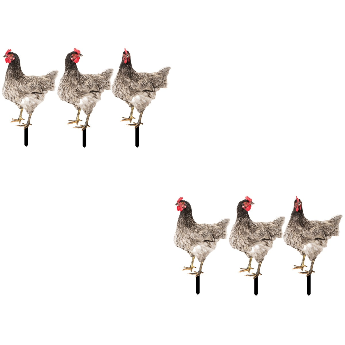WORGEOUS 6 pcs Garden Hen Stakes Garden Hen Decoration Acrylic Hen ...