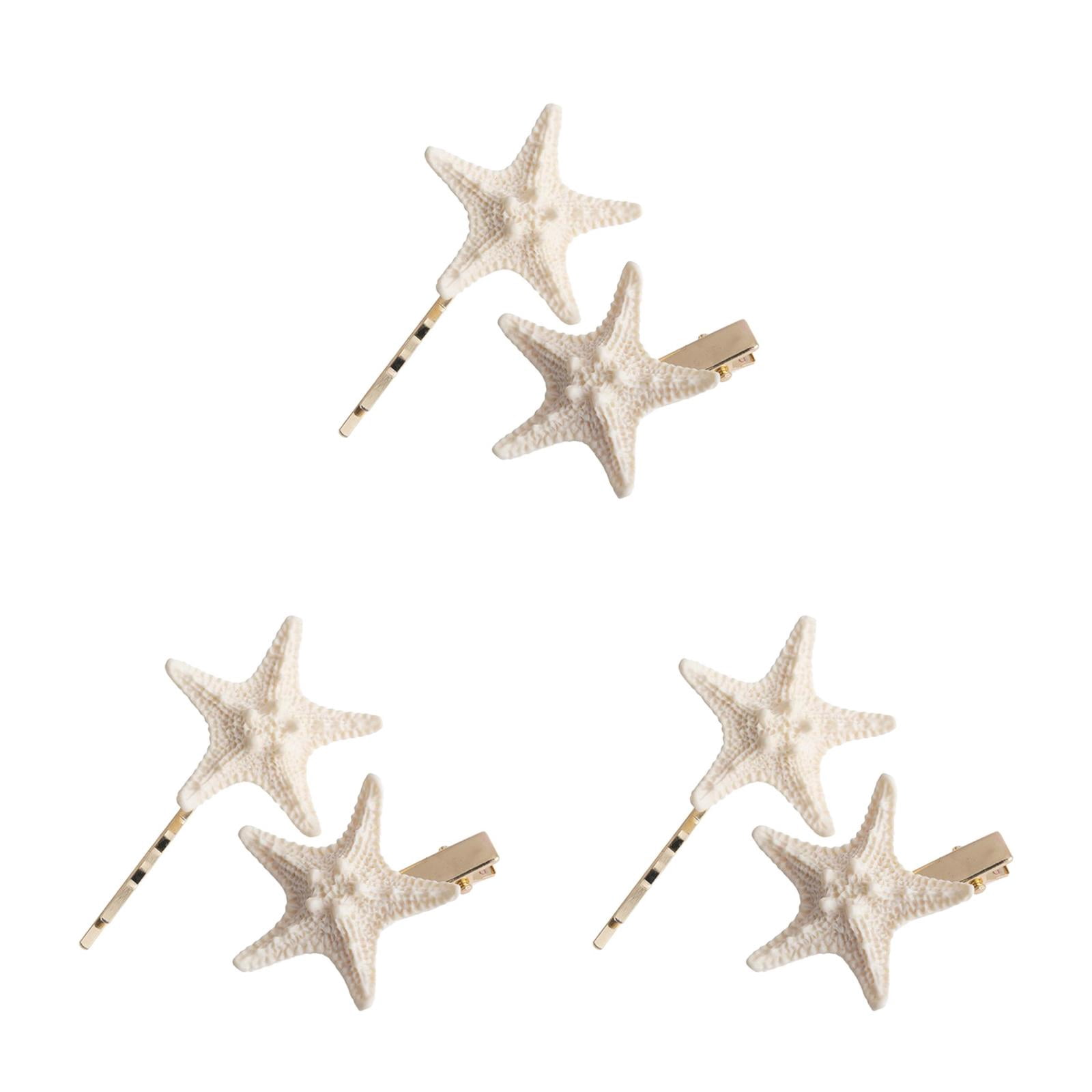 WORGEOUS 6 pcs Mermaid Hair Pins Sea Star Hair Clamps Beach Mermaid ...