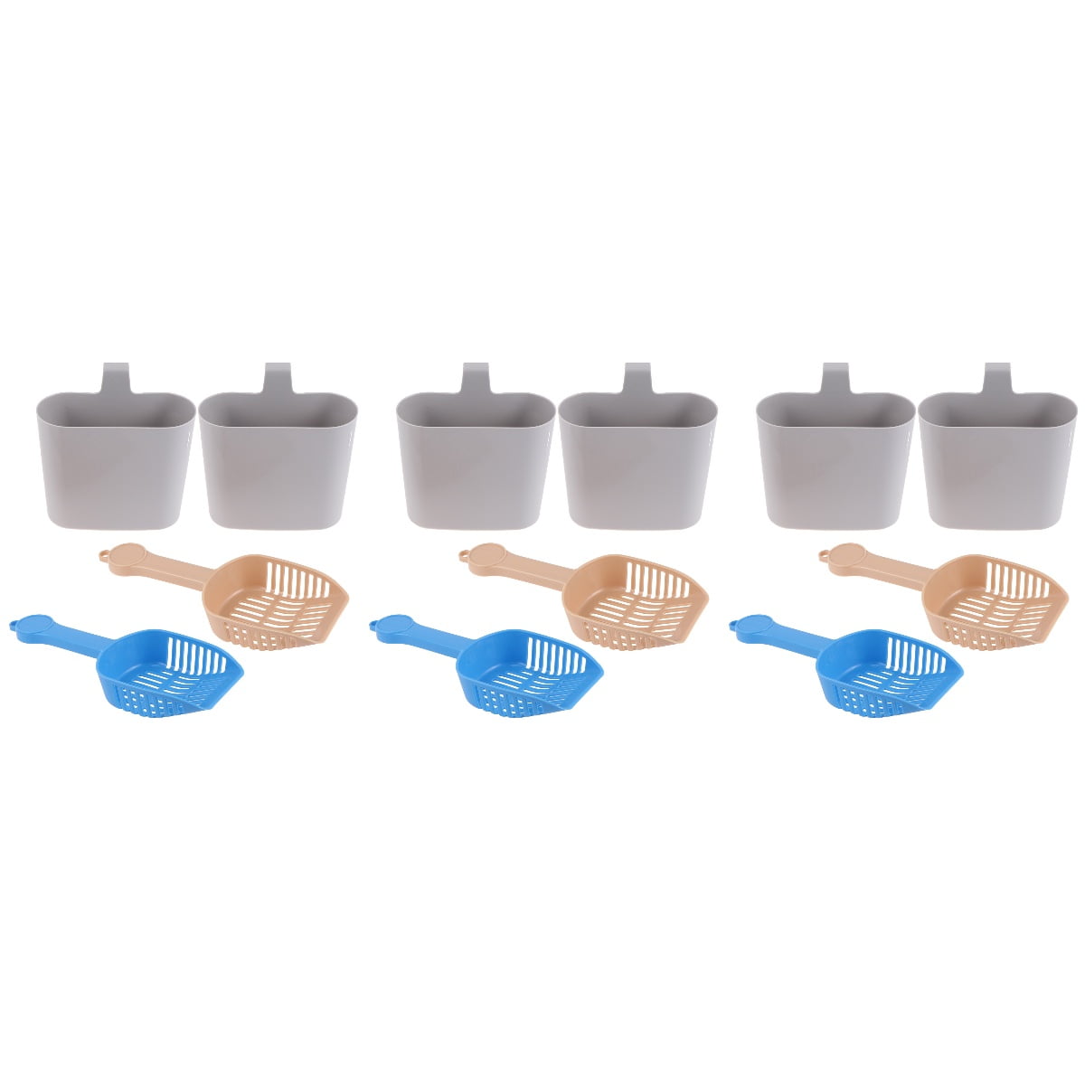 WORGEOUS 6 pcs Portable Cat Kitten Litter Scoop Pet Sand Shovel Storage ...