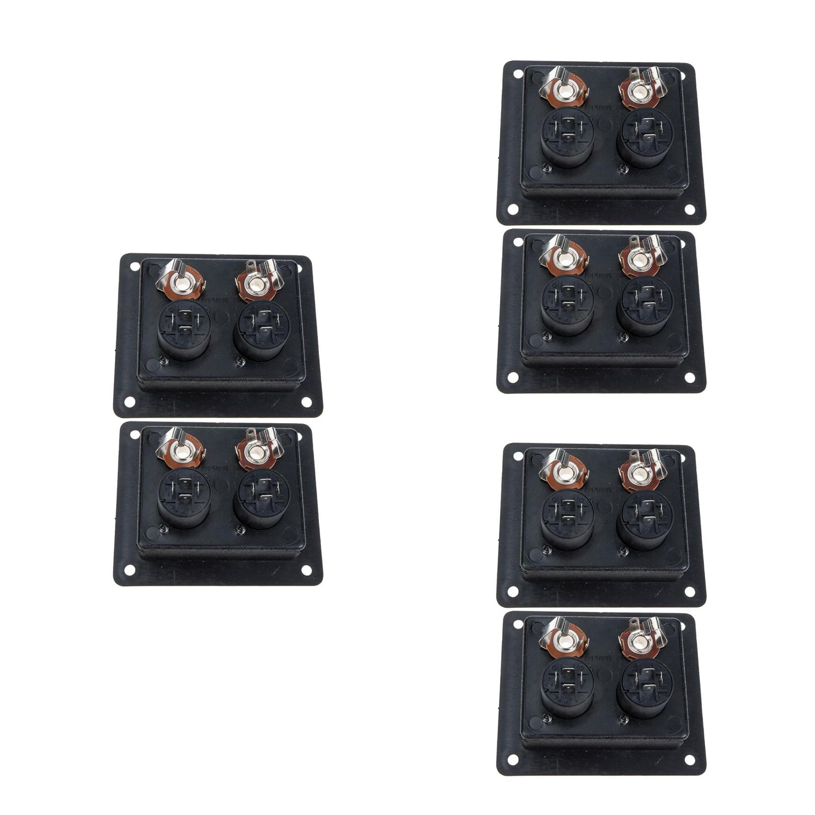 WORGEOUS 6 pcs Recessed Banana Speaker 2-Way Terminal Rectangle Plate ...