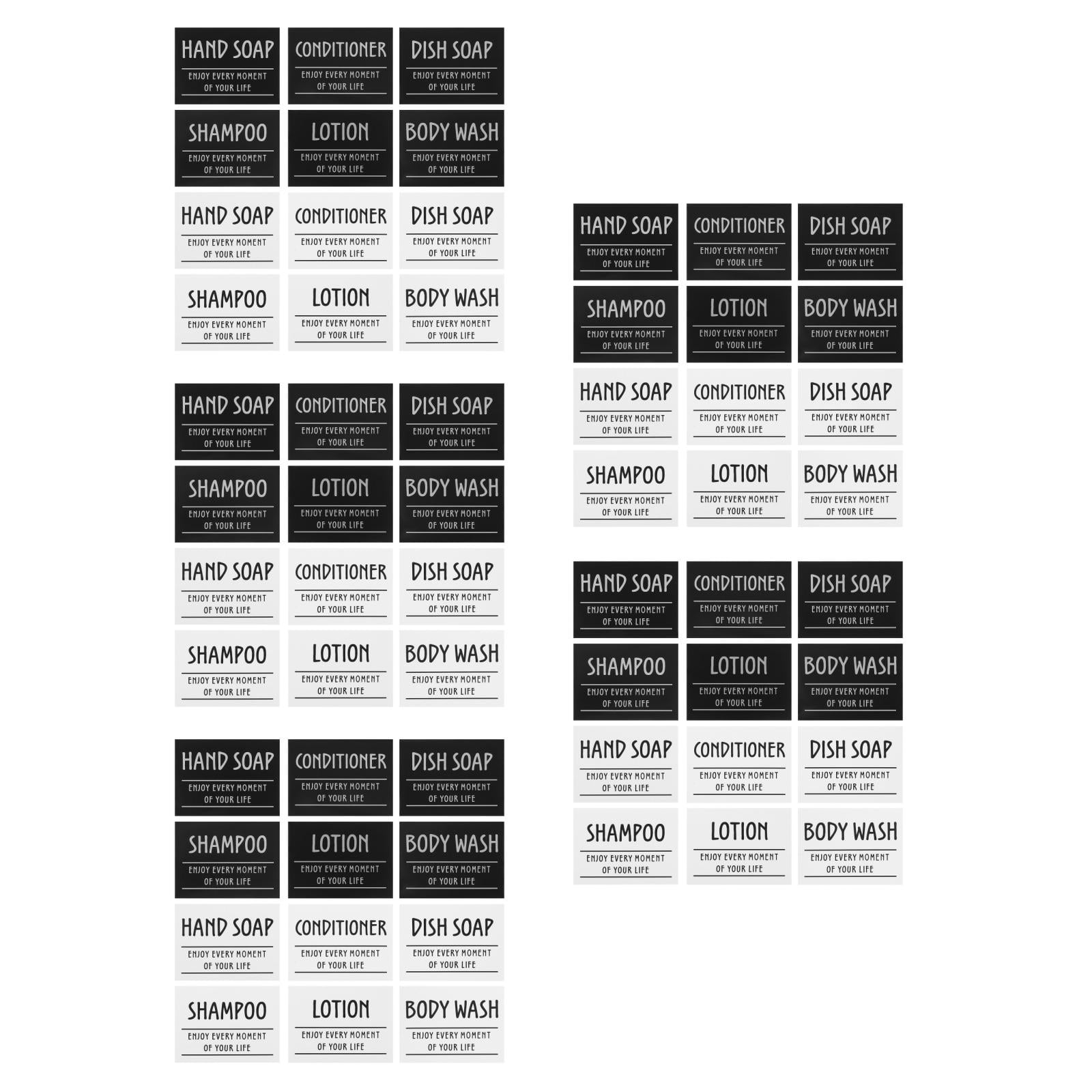 WORGEOUS 60 PCS Bathroom Labels for Soap Dispenser Waterproof Bottle ...