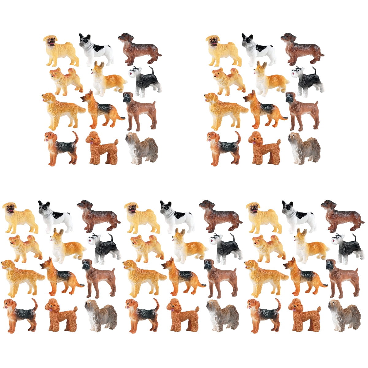 WORGEOUS 60 Pcs Kids Adorable Puppy Figures Interesting Dog Figurines ...