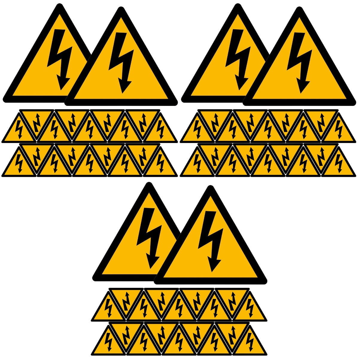 WORGEOUS 60 Sheets of Warning Electric Shocks Sign Decals Electric ...