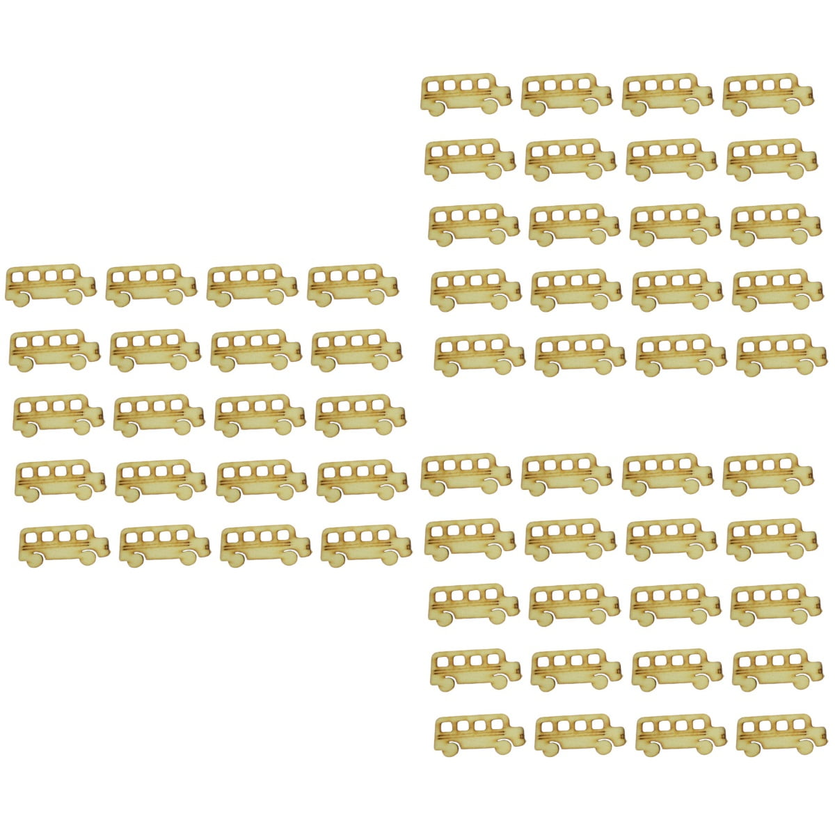 WORGEOUS 60 pcs Educational Bus Shape Wooden Slices Graffiti Handcraft ...