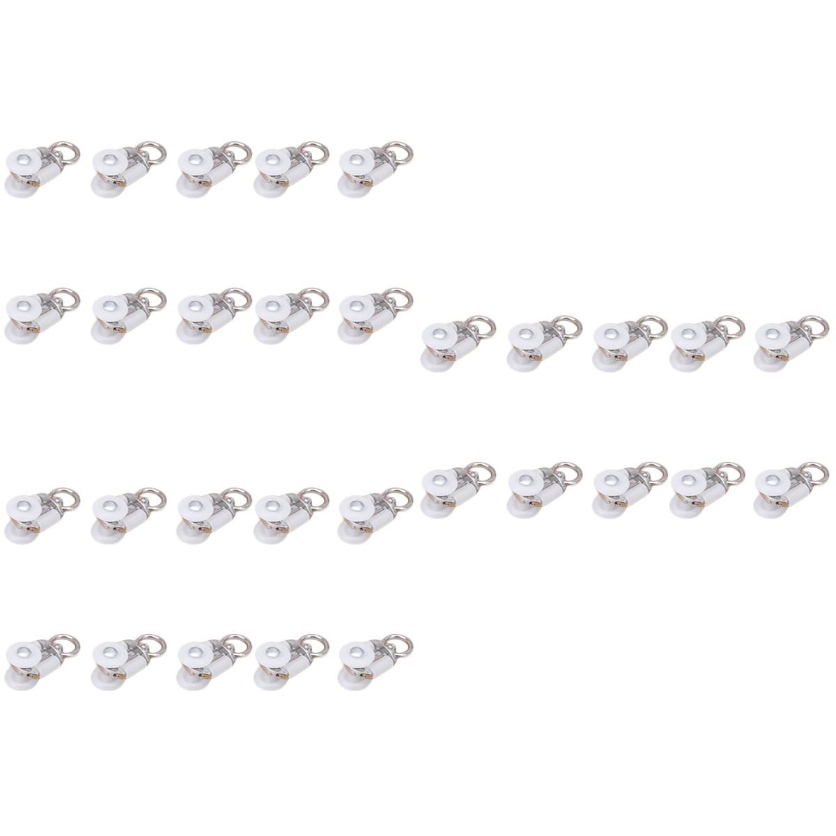 WORGEOUS 60 pcs Hook Rod Rollers Plastic Curtain Rail Track Wheels for ...