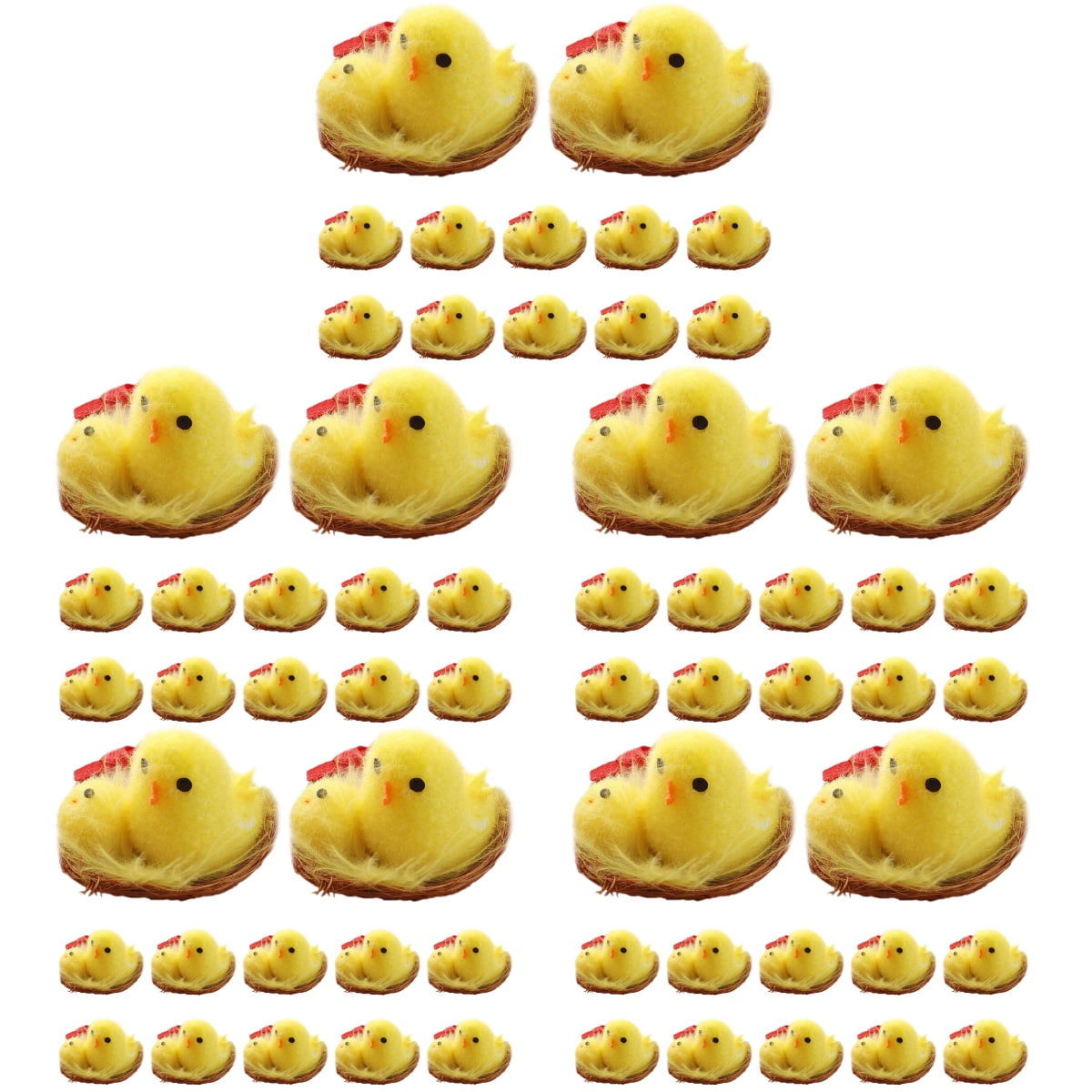 WORGEOUS 60 pcs Mini Chicks Easter Mini Fluffy Chicks Plush Chicken ...