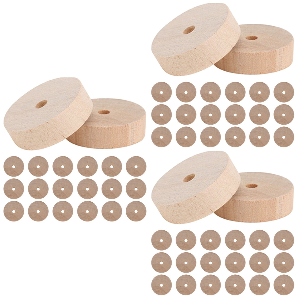 WORGEOUS 60 pcs Miniature Wooden Car Wheels Small Wooden Wheels Wooden ...