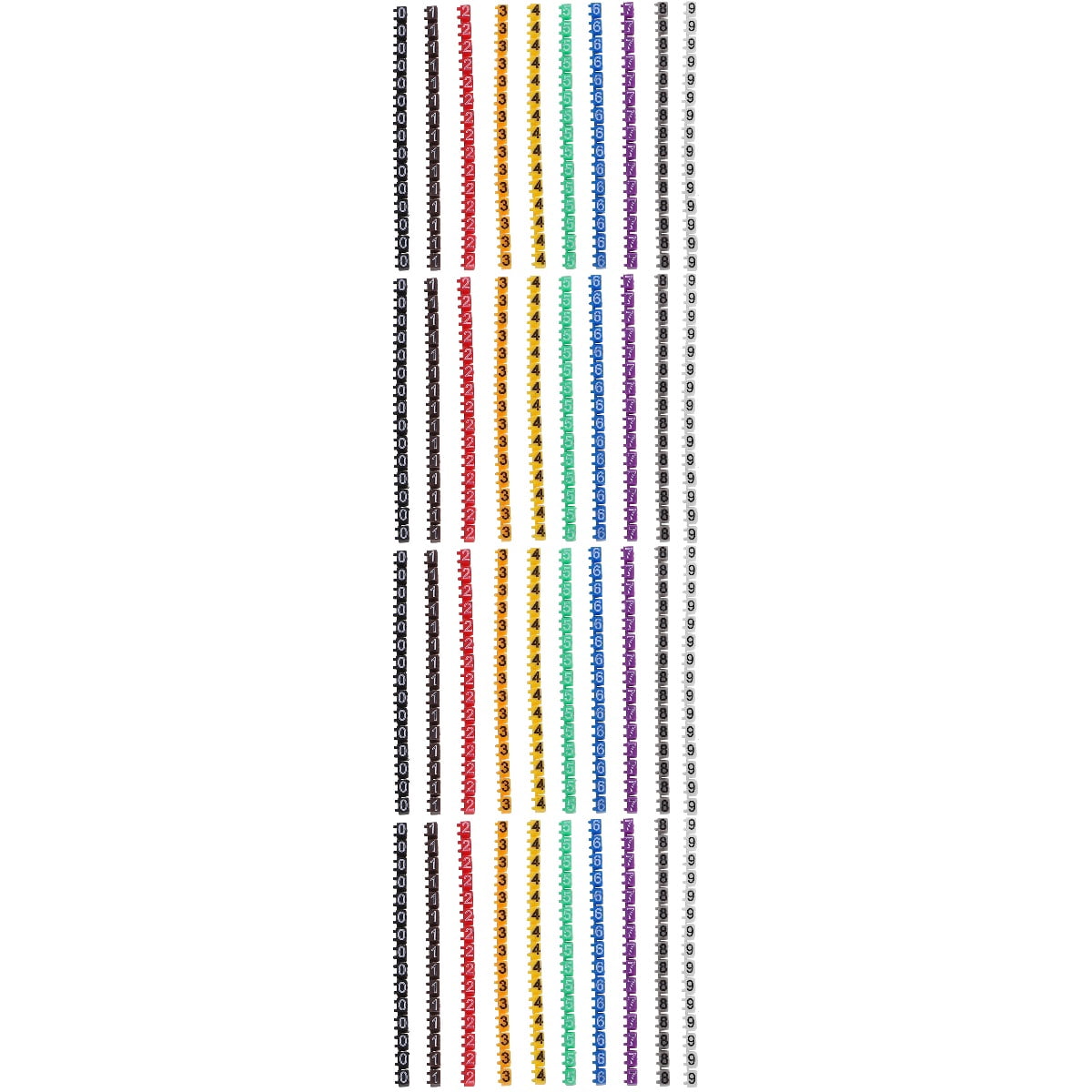 WORGEOUS 600 pcs Clip-on String Wire Marking DIY Plastic Digital Number ...