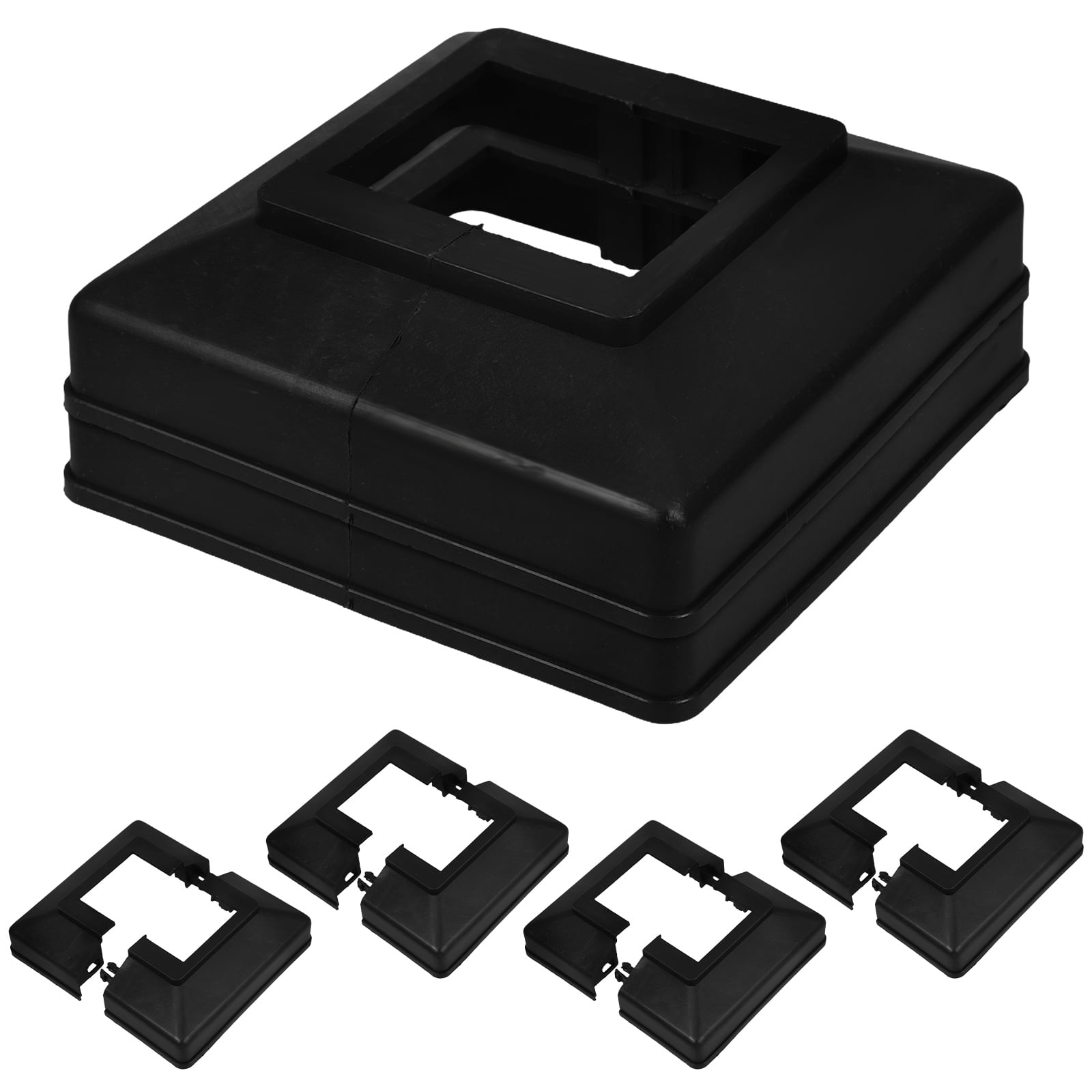 WORGEOUS 6PCS Decorative Fence Post Base Caps Deck Railing Post Base ...