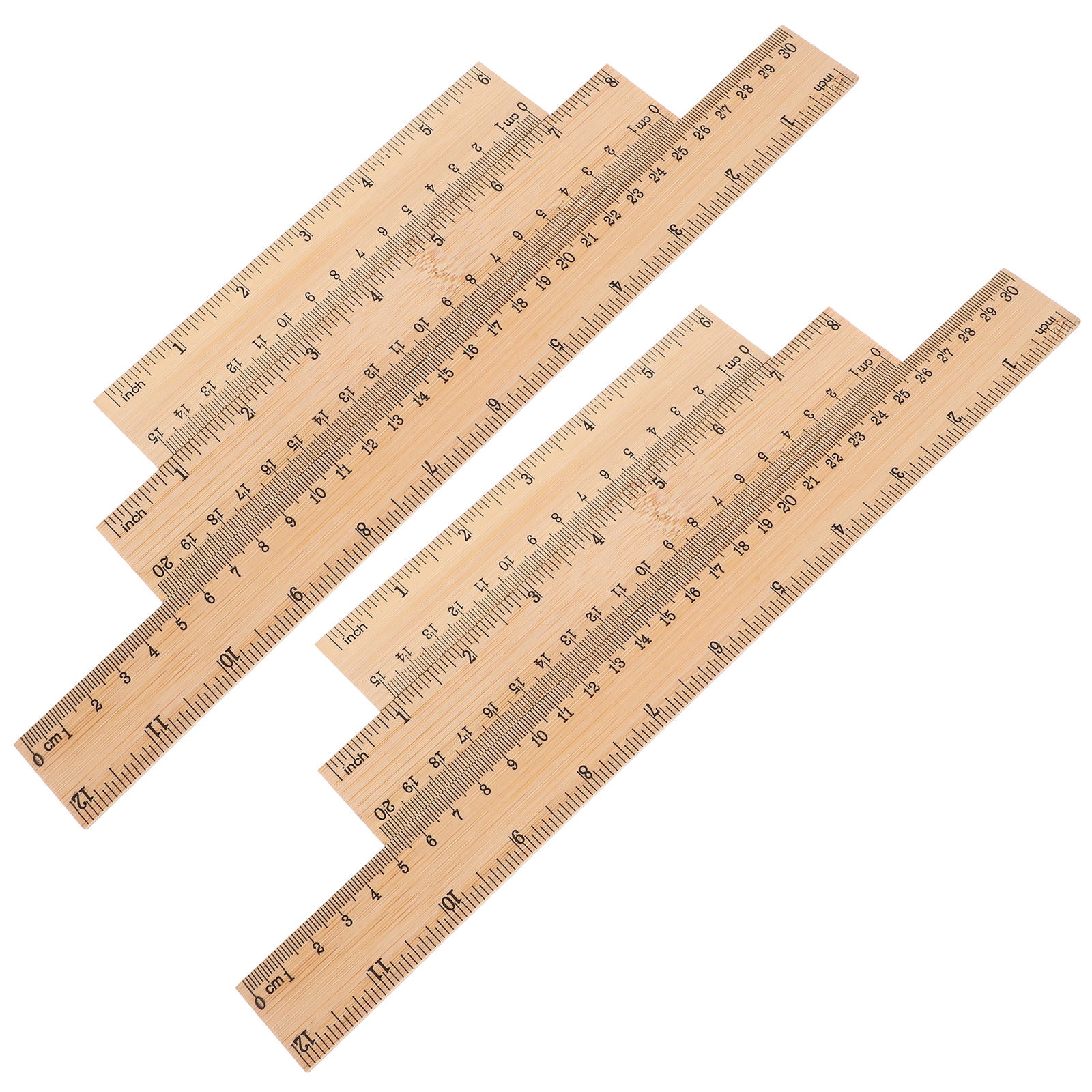 WORGEOUS 6Pcs Bamboo Scale Rulers Measuring Bamboo Rulers Straight ...