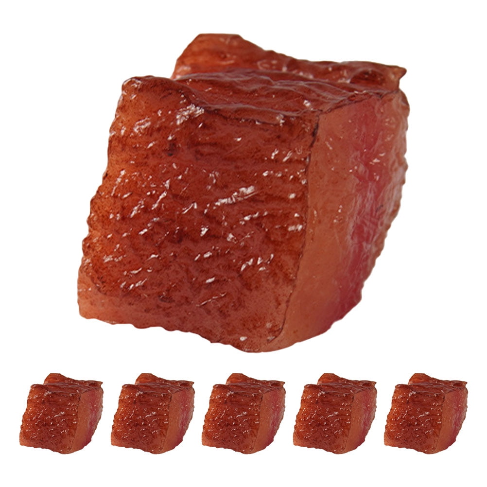 WORGEOUS 6Pcs Fake Beef Blocks Cooked Beef Models Artificial Food ...