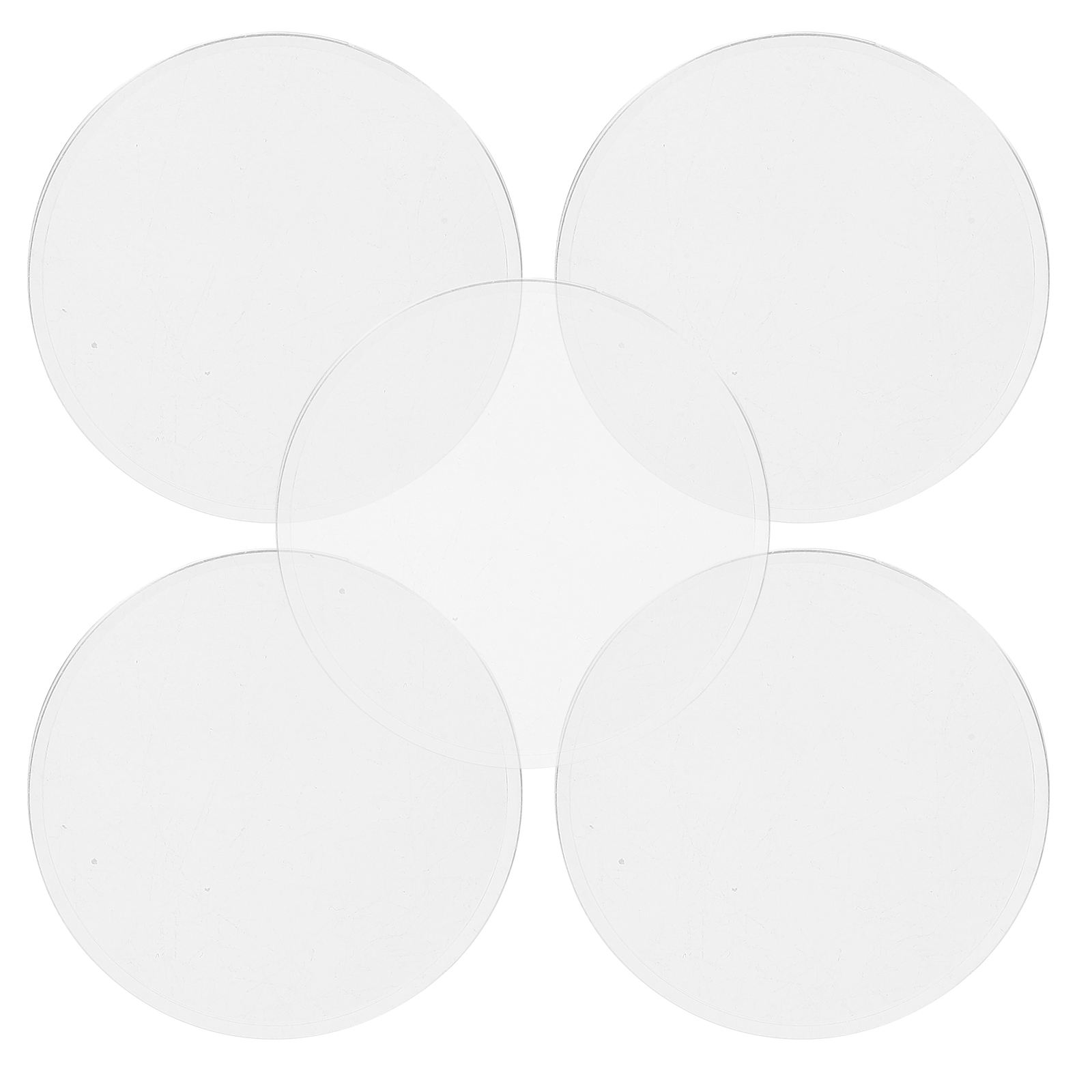 WORGEOUS Convex Lenses Transparent Acrylic 6Pcs 1.65X1.65X0.08in ...