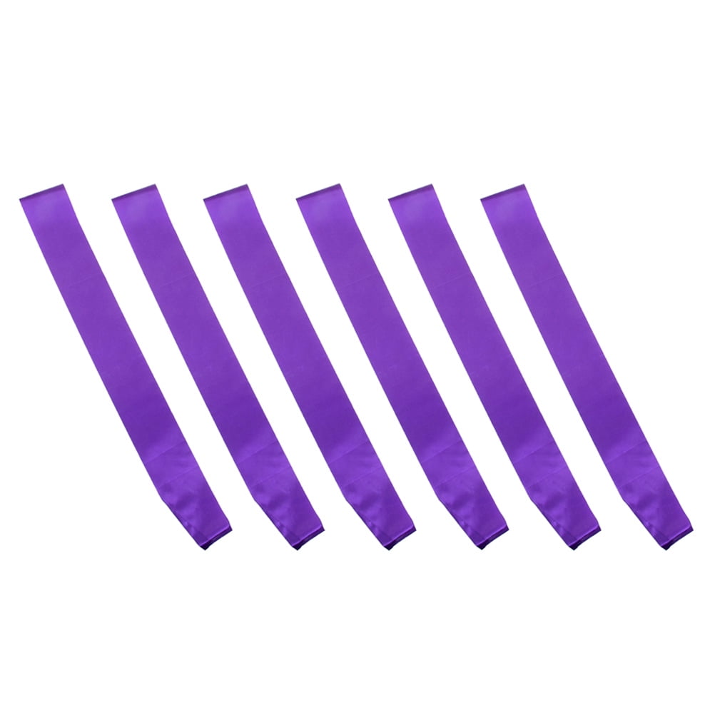 WORGEOUS 6Pcs Plain Sash Satin Purple Long Strip DIY Letters Hen Party ...