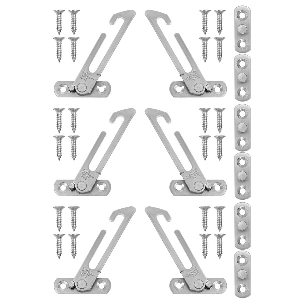 WORGEOUS 6Pcs Stainless Steel Window Restrictor Casement Window Stay ...