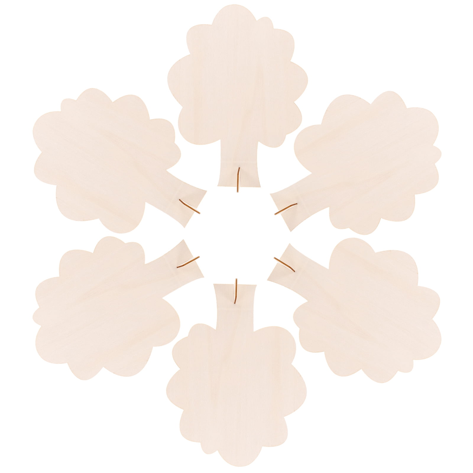 WORGEOUS 6Pcs Wooden Small Tree Crafts Blank Tree Cutouts Small Wooden ...