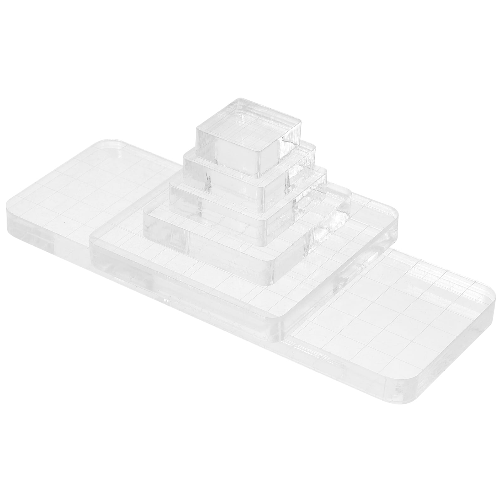WORGEOUS 6pcs Acrylic Rectangle Stamping Block Clear Stamp Block ...