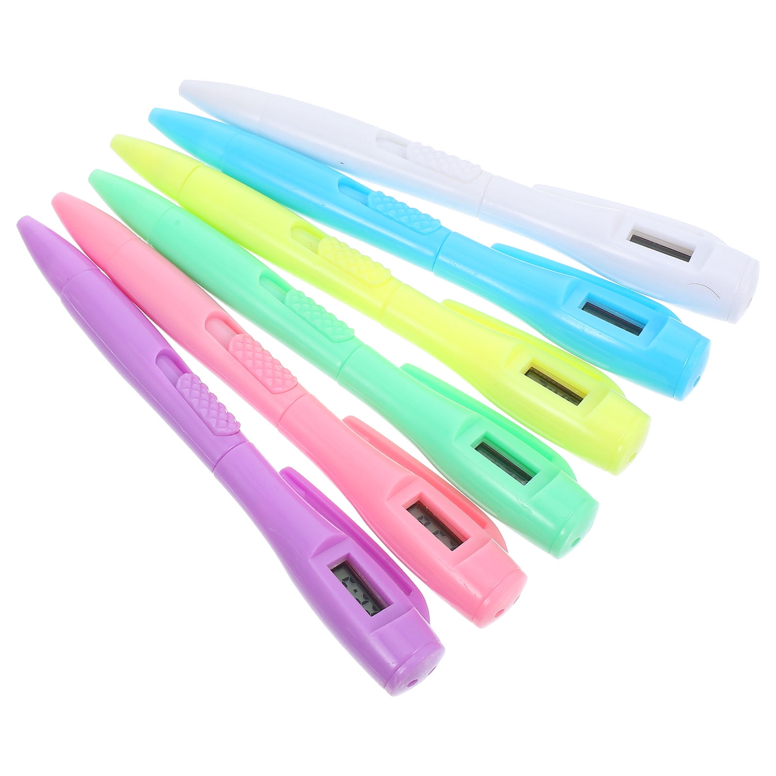 WORGEOUS 6pcs Ballpoint Pen Writing Pen Study Pen with Electrical Clock ...