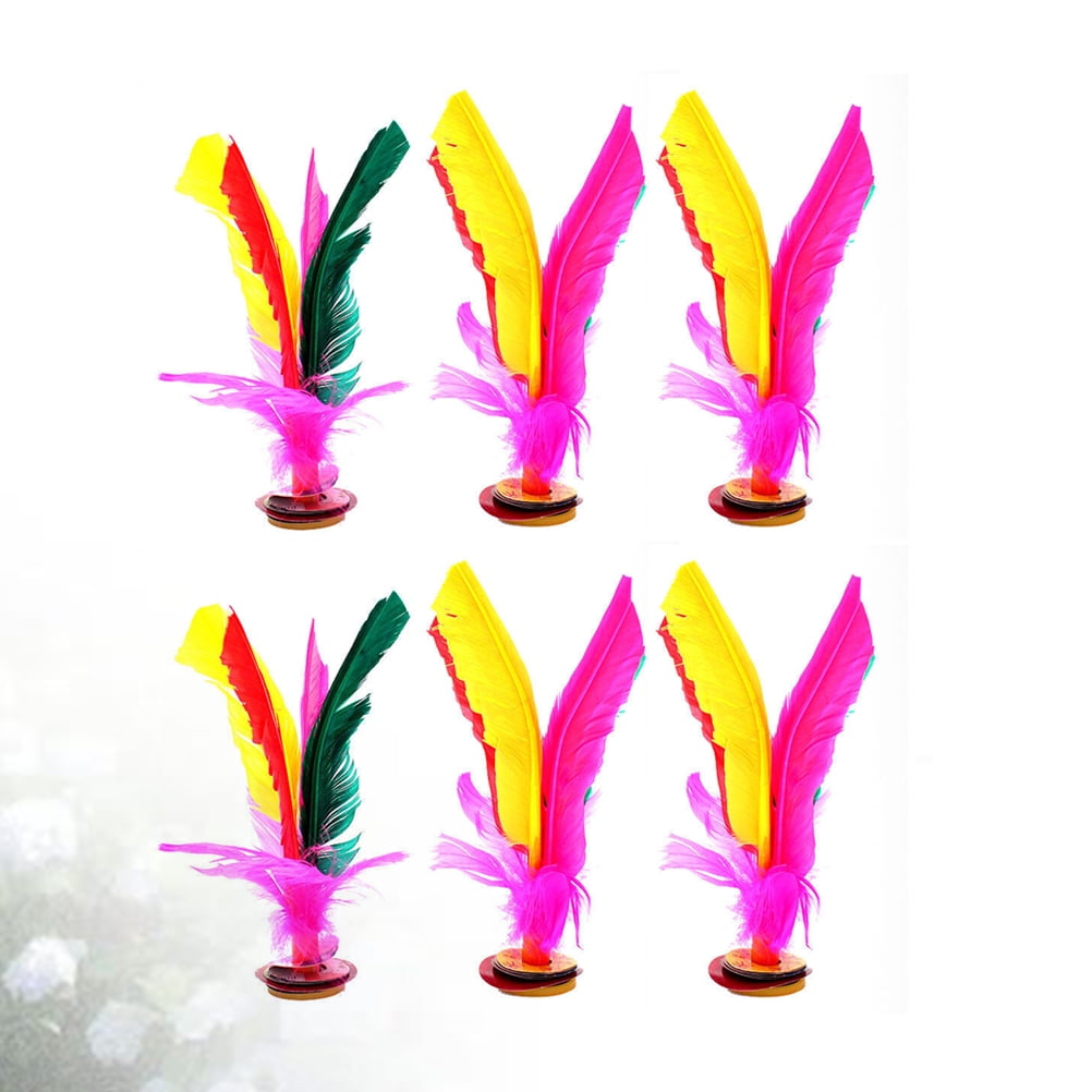 WORGEOUS 6pcs Colorful Kick Shuttlecock Chinese Jianzi Goose Rubber ...