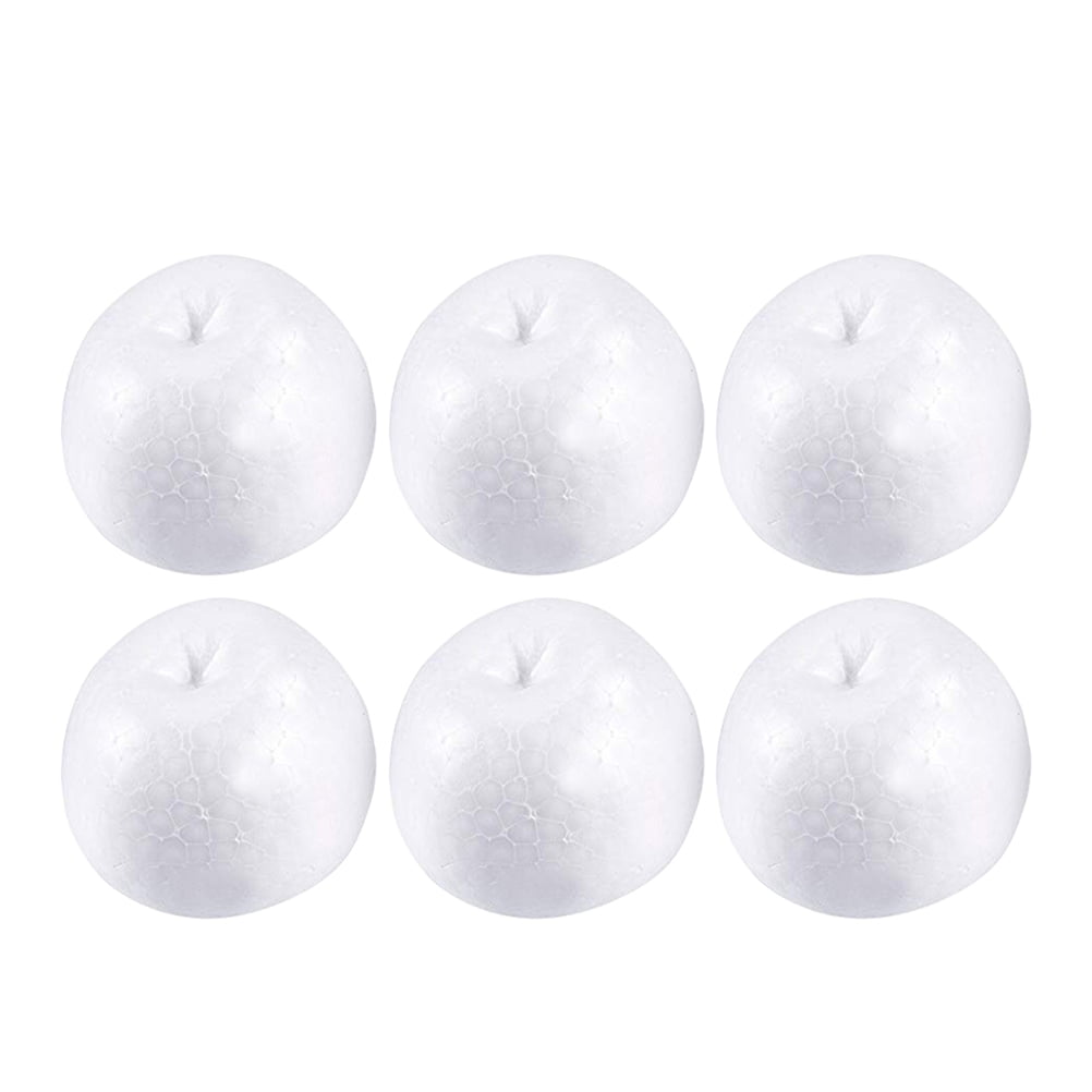 WORGEOUS 6pcs Diy Foam Apple Ornaments White Polystyrene Apples For ...