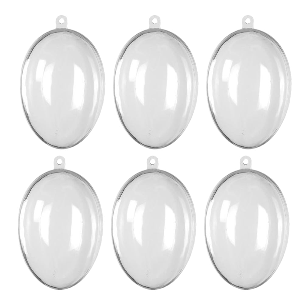 6pcs Easter Hanging Decorations Clear Plastic Fillable Eggs for Home ...