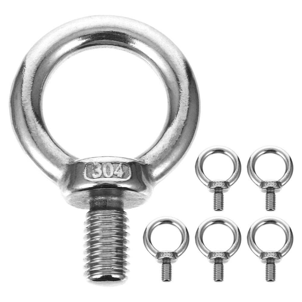 WORGEOUS 6pcs Eye Bolt Eyelet Hooks Screw In Heavy Duty Nut M10 Eye ...