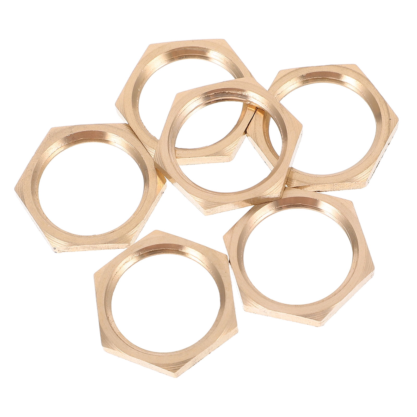 WORGEOUS 6pcs Fitting Lock Nut Thread Pipe Fitting Locking Nuts Brass ...