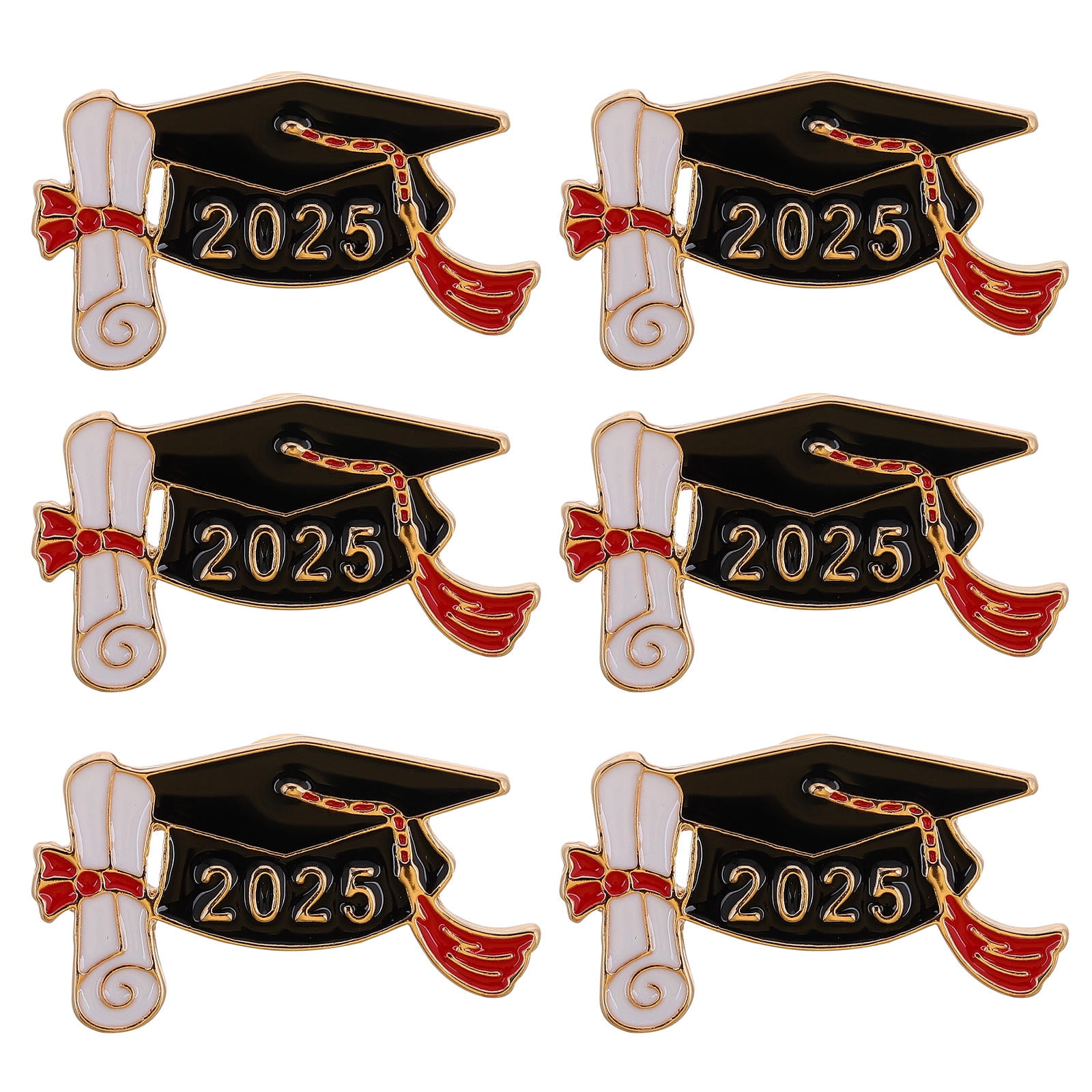 WORGEOUS 6pcs Grad Cap Lapel Pins Class of 2025 Badge Pin Doctoral Hat ...