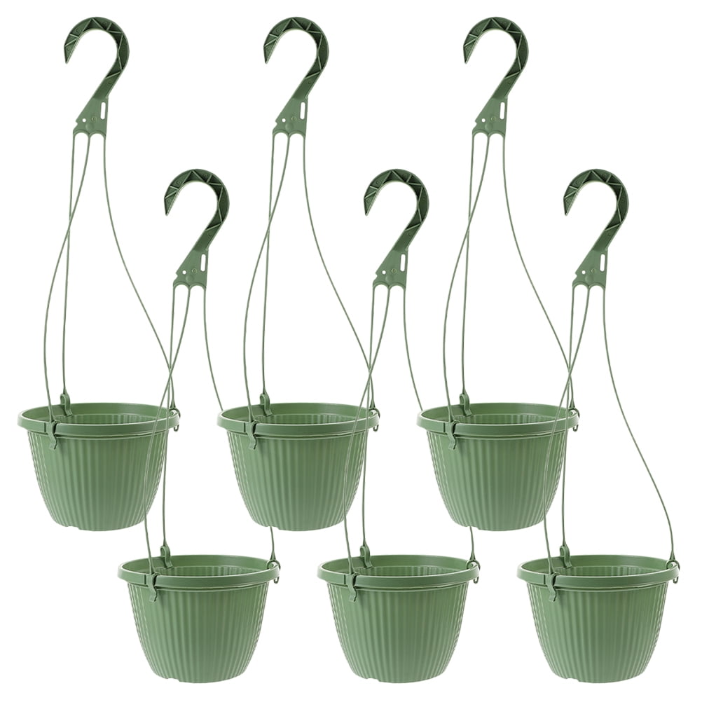 WORGEOUS 6pcs Hanging Pots Plastic Hanging Planters Hanging Flower Pots ...