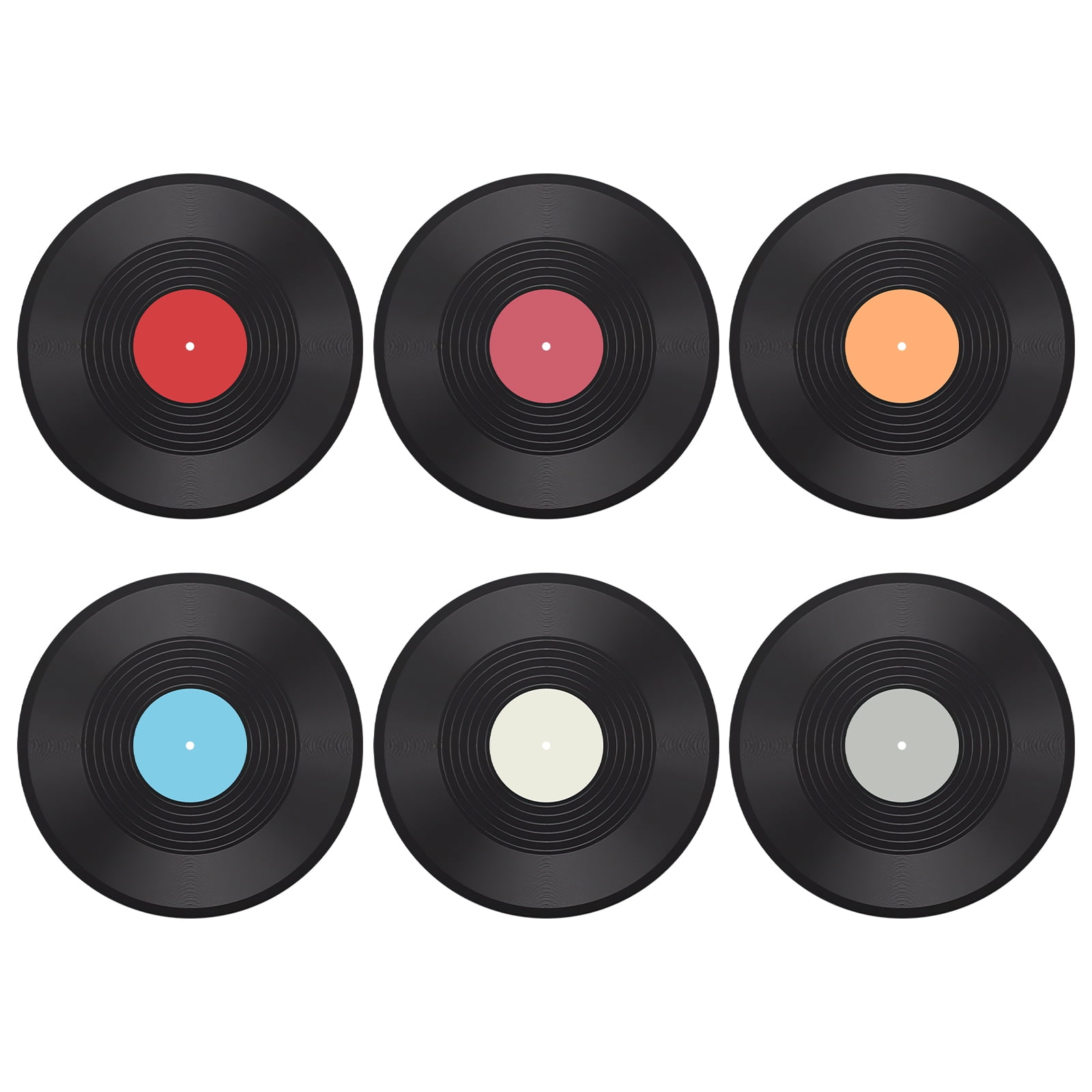 WORGEOUS 6pcs Home Bar Plastic Vinyl Record Decors Vintage Wall Hanging ...