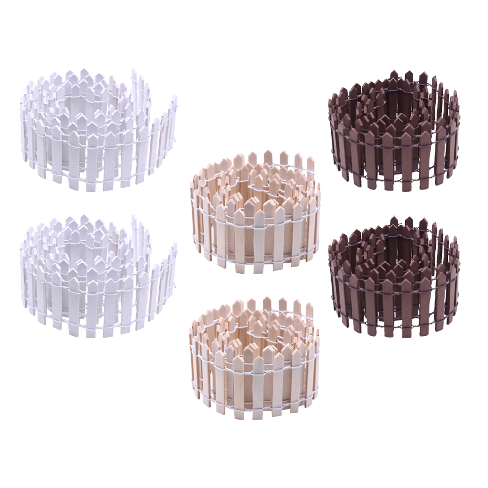 WORGEOUS 6pcs Mini Fairy Garden Fence Wood Ornament Decorative Picket ...