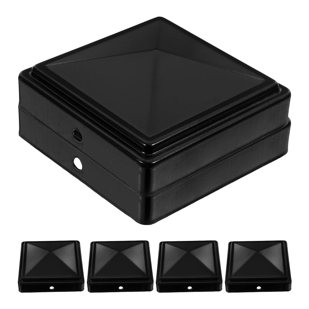 WORGEOUS 6pcs Square Post Caps Metal Fence Post Covers Pressure Fit ...