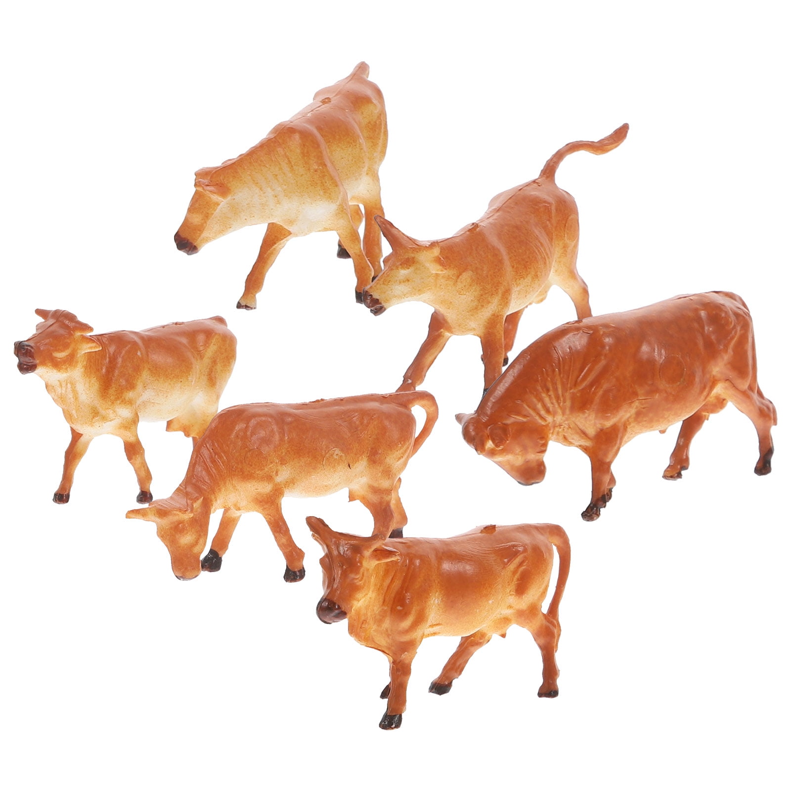 WORGEOUS 6pcs Tiny Cattle Figurines Mini Cattle Figures Farm Cattle ...