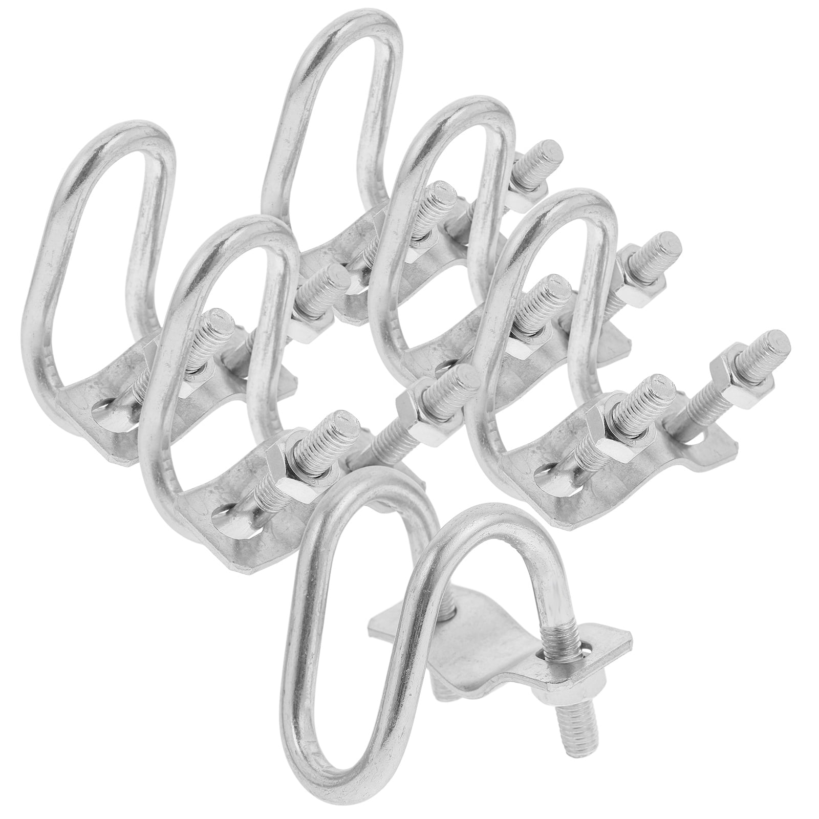 WORGEOUS 6pcs U Bolt Pipe Clamp For Tube Clip Double U-Shaped Screw ...