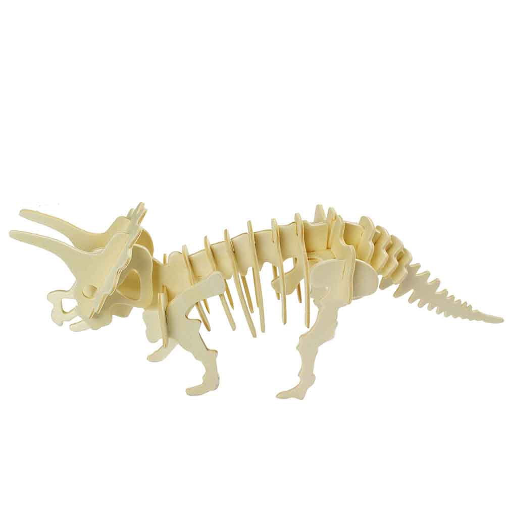 WORGEOUS 6pcs Wooden 3D Puzzle Funny Dinosaur Model Educational Puzzle ...