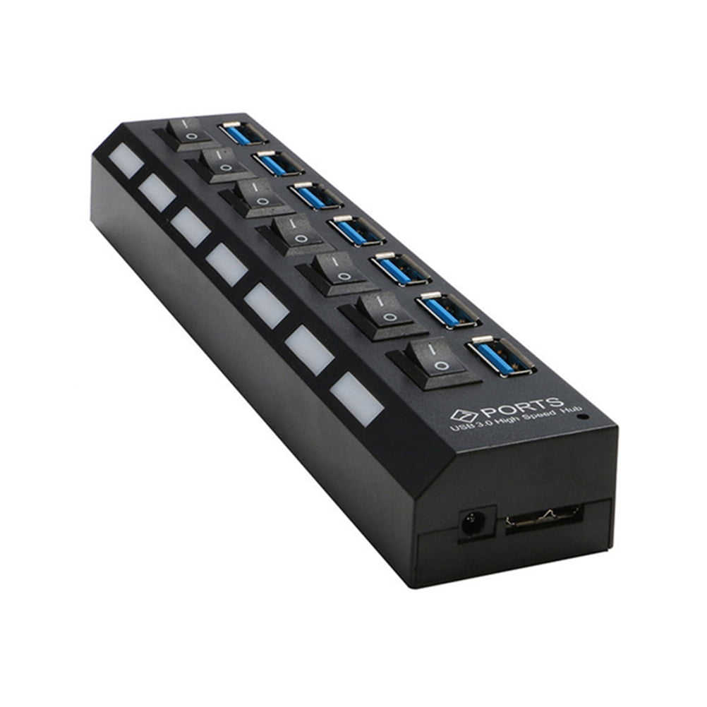 WORGEOUS 7 Ports USB 3.0 Hub Splitter with Individual Power for Laptop ...