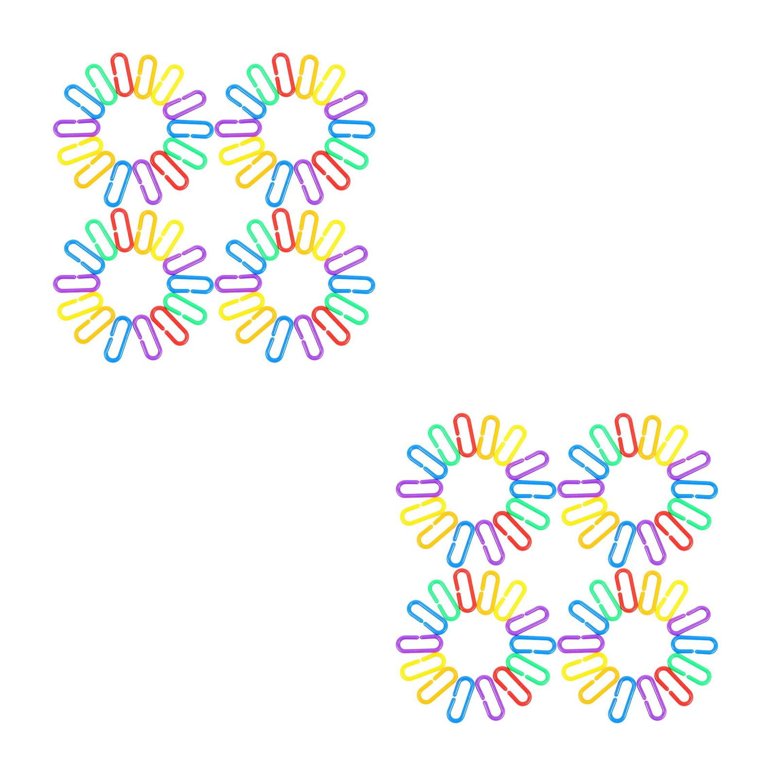 WORGEOUS 720 pcs Colorful Chain Link C Clips Plastic Chain Links Cable ...