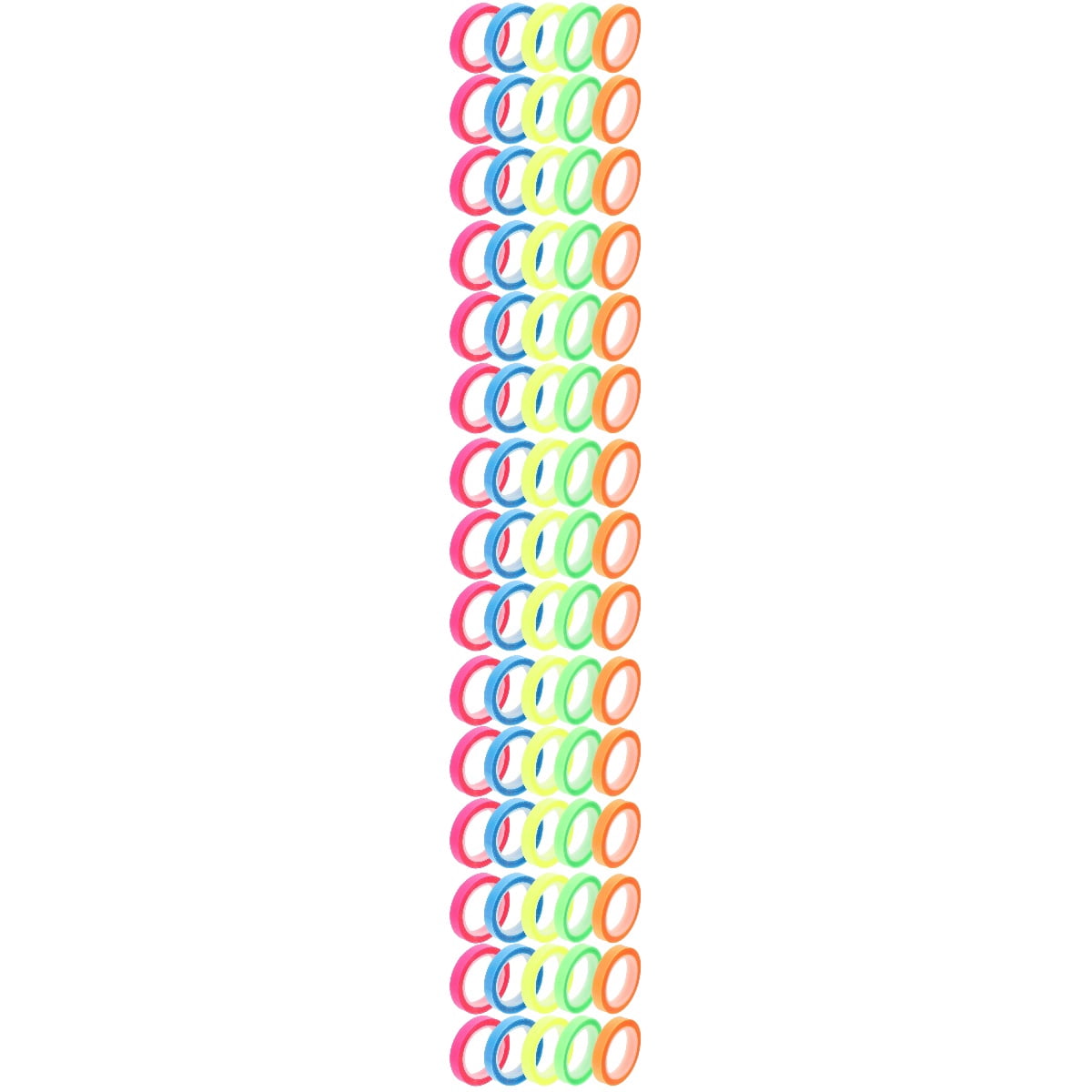 WORGEOUS 75 Rolls of Removable Fluorescent Tape Colored Highlighter ...
