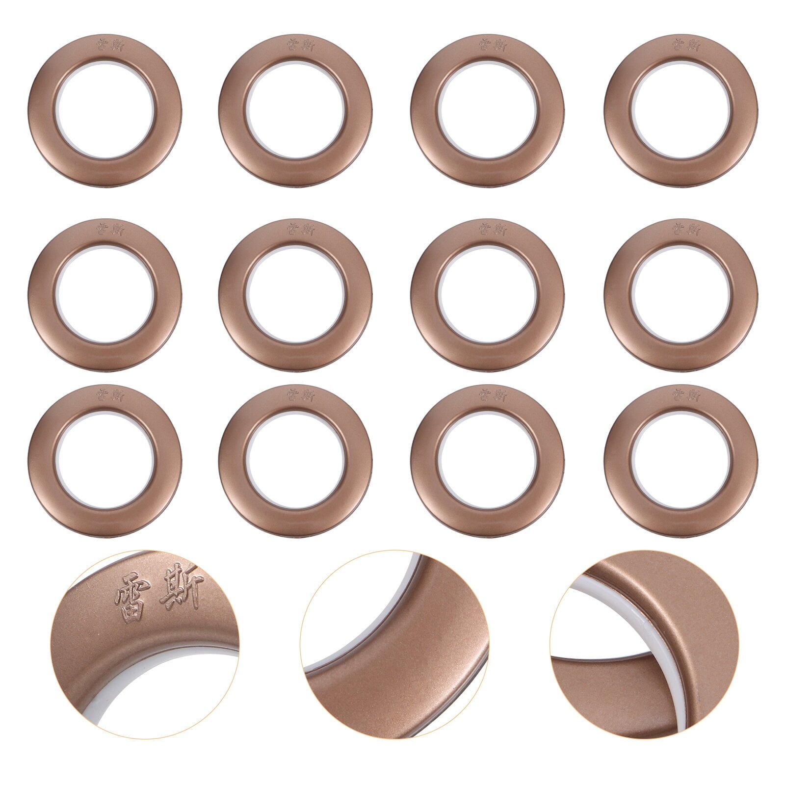 WORGEOUS Round Plastic Rings Curtain Grommet Rings Coffee 75Set ...