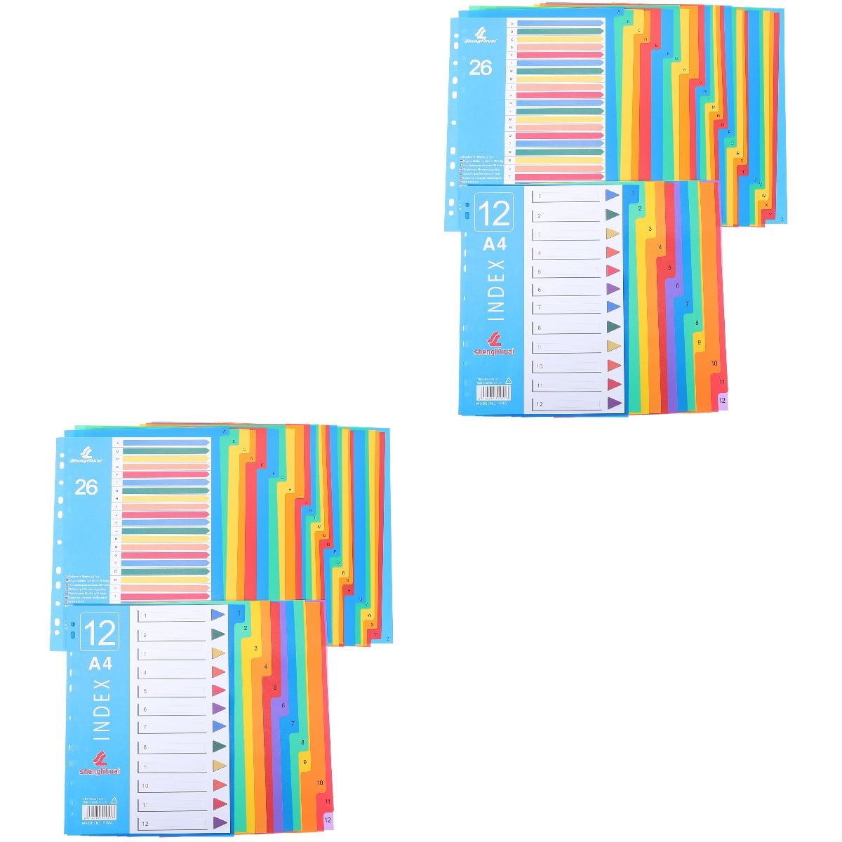 WORGEOUS 76 Pcs Binder Dividers Insertable Multicolor Tabs Document ...