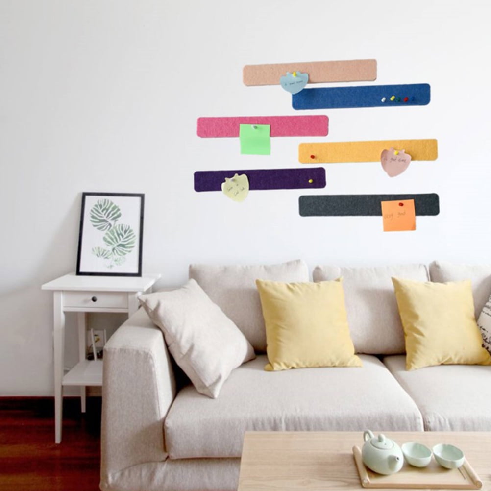WORGEOUS 7pcs Felt Bulletin Board Bar Strips Wall Memo Board Strips for ...