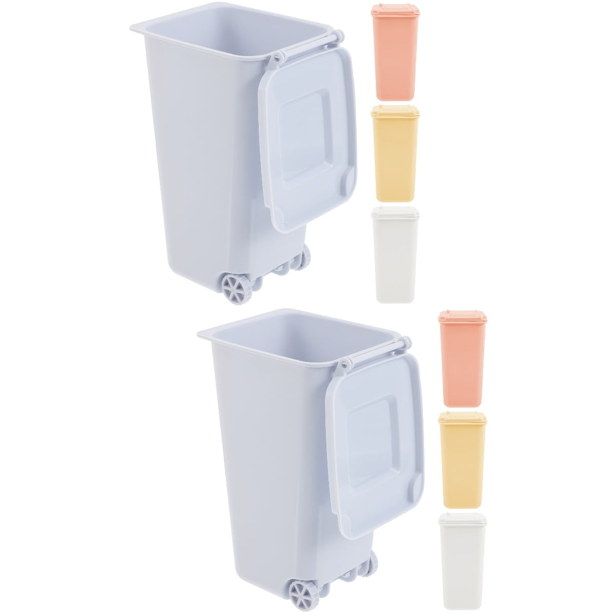WORGEOUS 8 Pcs Clamshell Desktop Trash Cans Desktop Wastebaskets Small ...