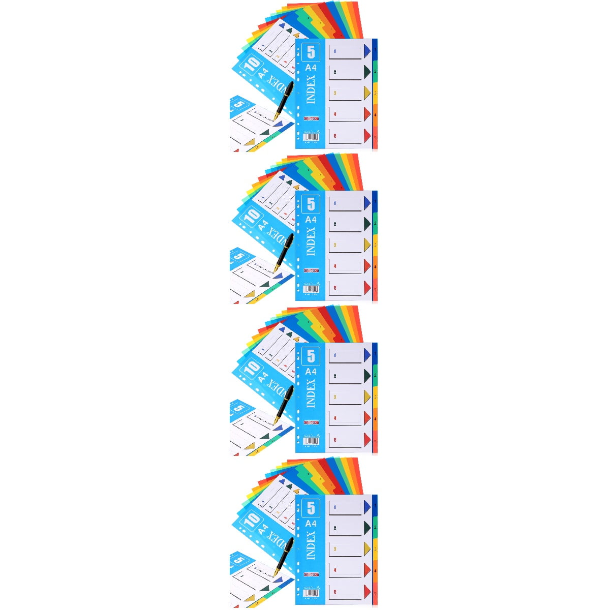 WORGEOUS 8 Pcs Folder Dividers Plastic File Dividers Notebook Divider ...