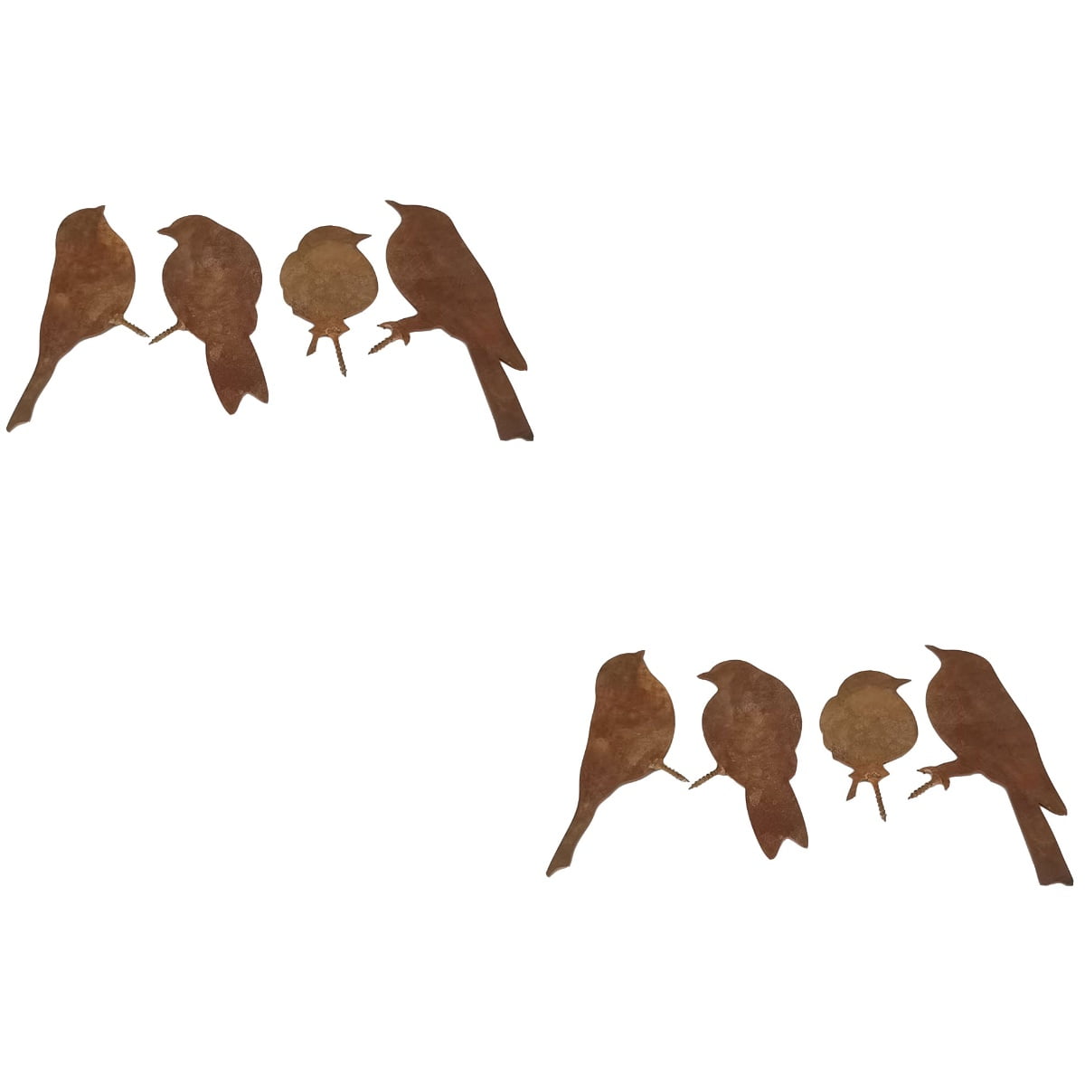 WORGEOUS 8 Pcs Rusty Bird Silhouettes Rusty Birds Decorations Metal ...