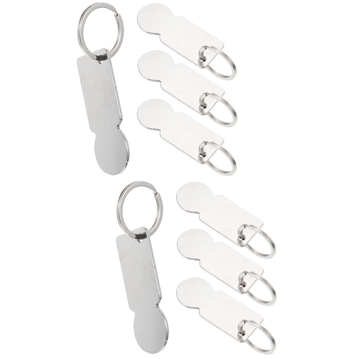 WORGEOUS 8 Pcs Shopping Trolley Tokens Metal Trolley Key Ring Shopping ...