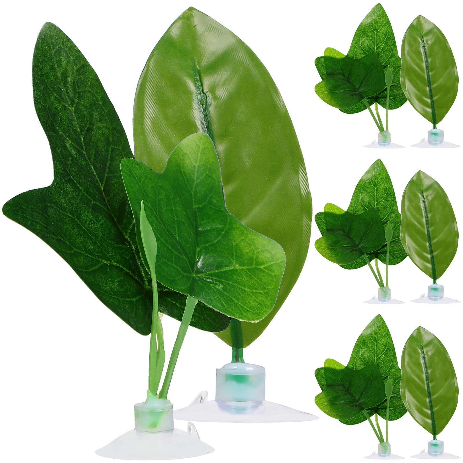 WORGEOUS 8 Pcs Spawning Fish Tank Leaves Plants for Aquarium Aquariums ...