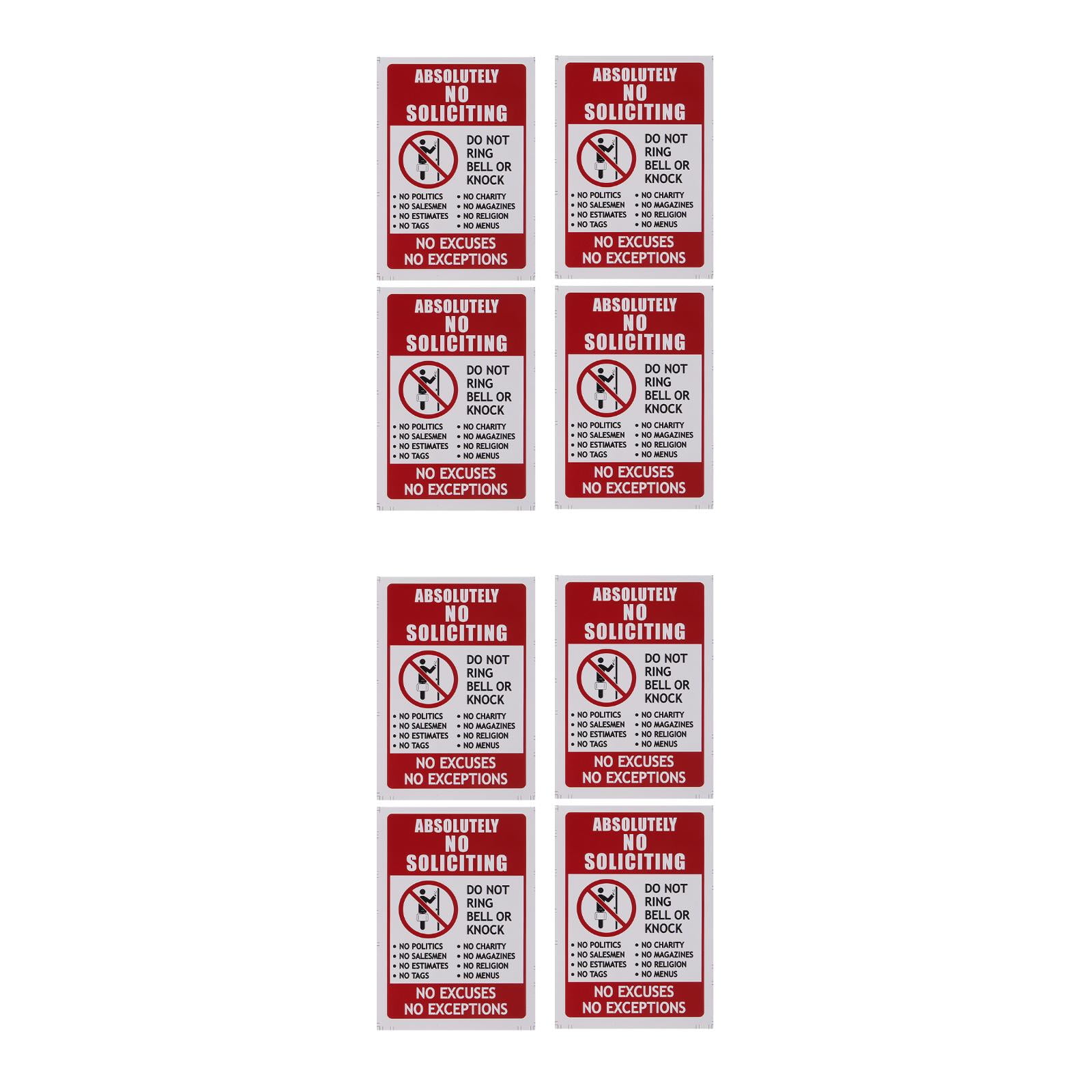 WORGEOUS 8 pcs Absolutely No Soliciting Stickers No Selling Sign ...