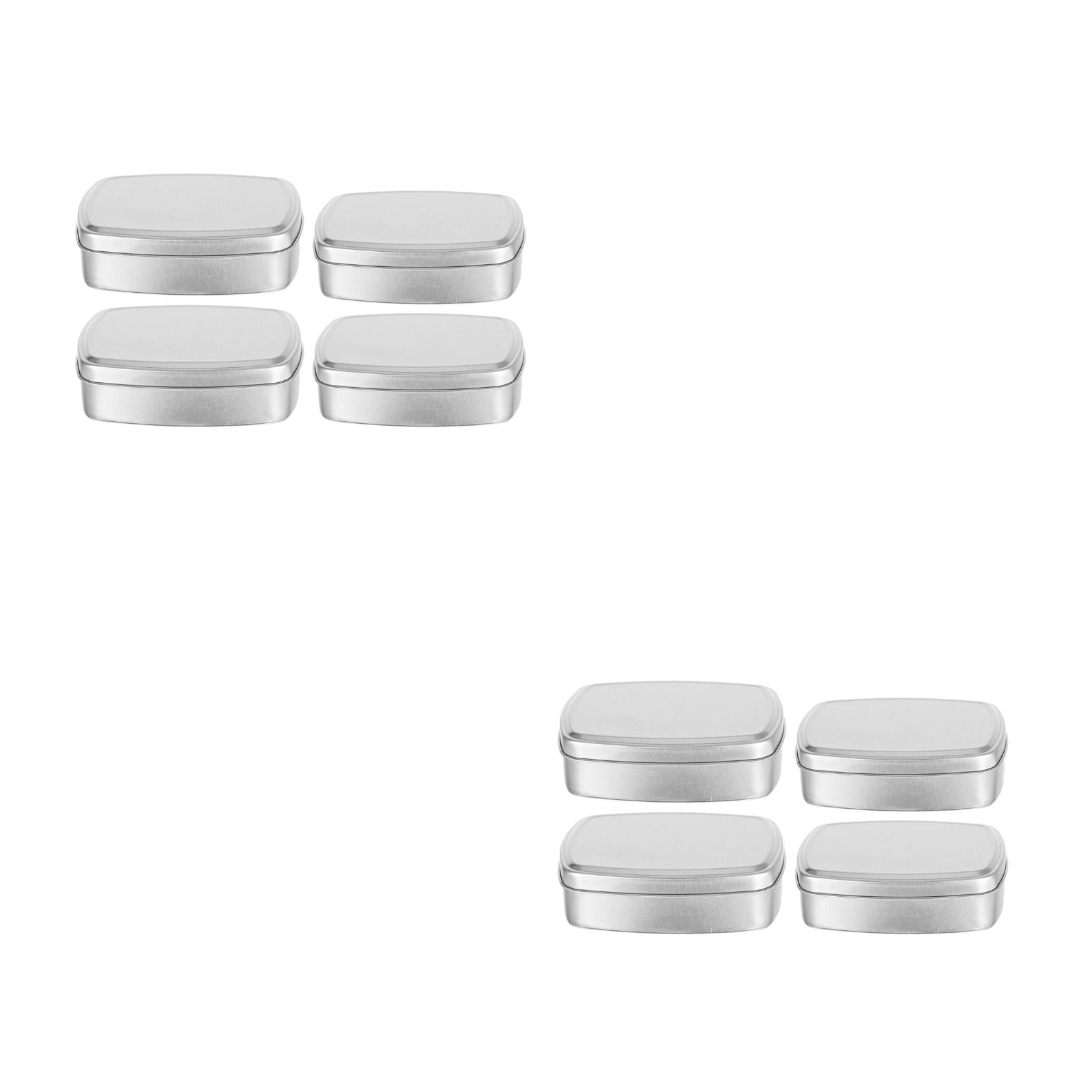 WORGEOUS 8 pcs Aluminum Box Metal Hinged Tin Box Container Portable ...