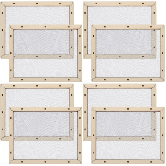 WORGEOUS 8 pcs DIY Paper Making Screen Mould Wooden Paper Making Frame ...