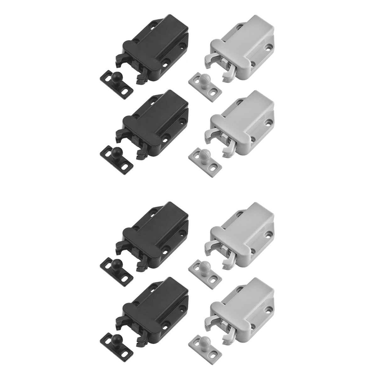 WORGEOUS 8 pcs Drawer Safe Push Latch Self-Locking Device Plastic Touch ...