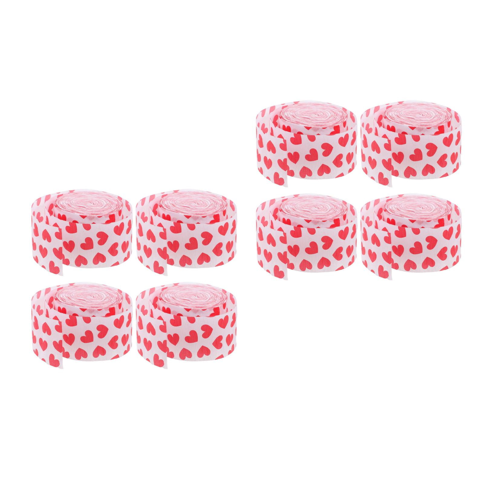 WORGEOUS 8 pcs Heart Crepe Paper Streamers Love Heart Shaped Paper ...